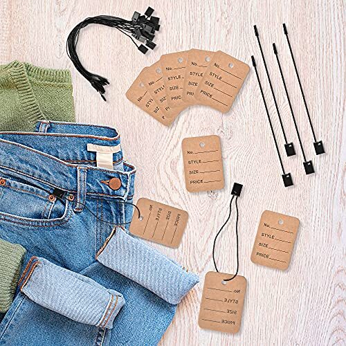 1000 Pieces Price Tags and Hang Tag String, 1.38" x 1.97" Marking Tags ...