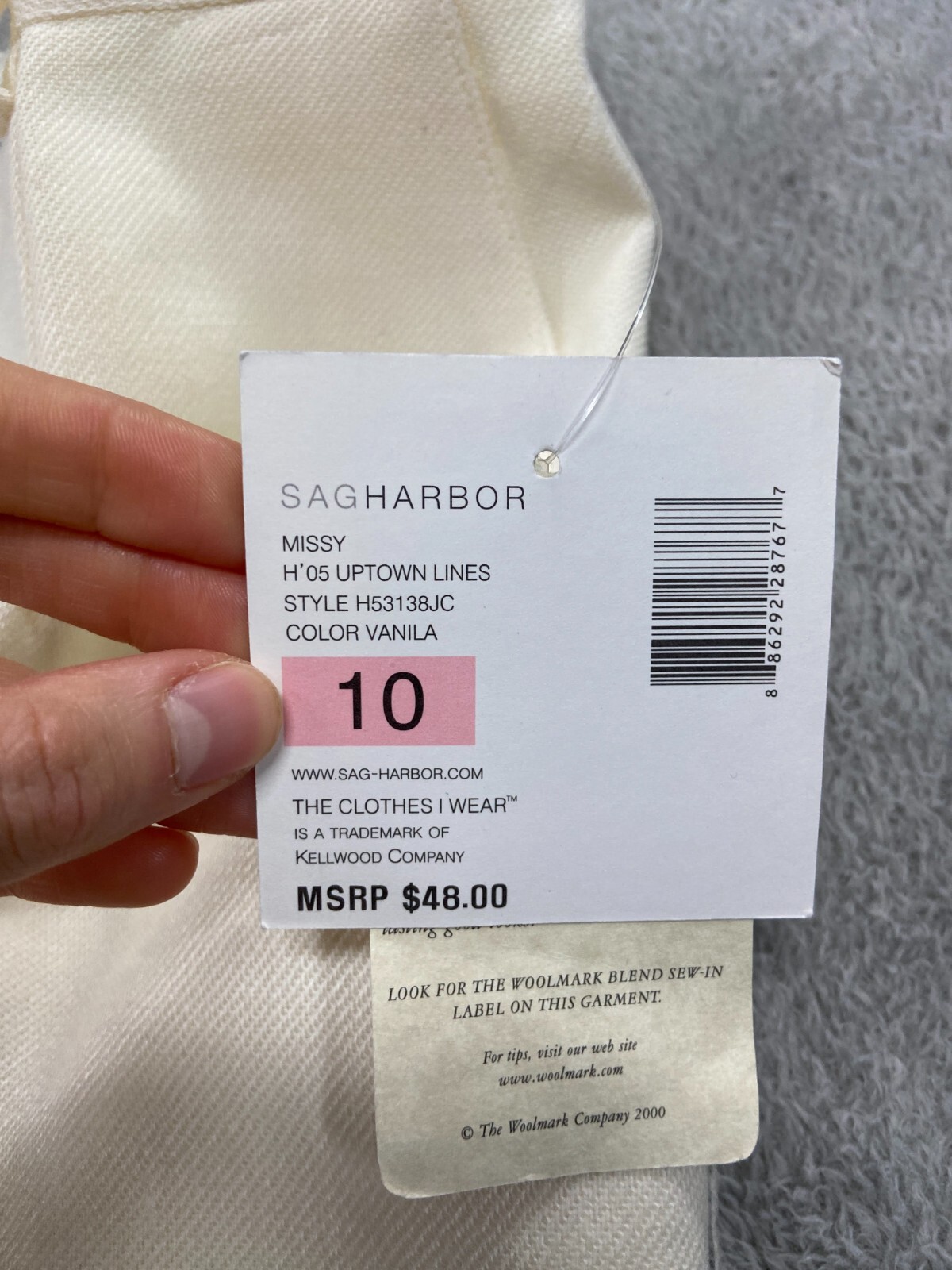 Sag Harbor Pants Women's 10 Beige Wool Blend Dress Slacks Fully Lined ...