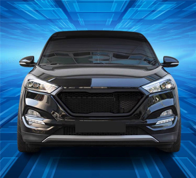 Front Honeycomb Grill Gloss Black Grille Refit For Hyundai Tucson 2016 ...