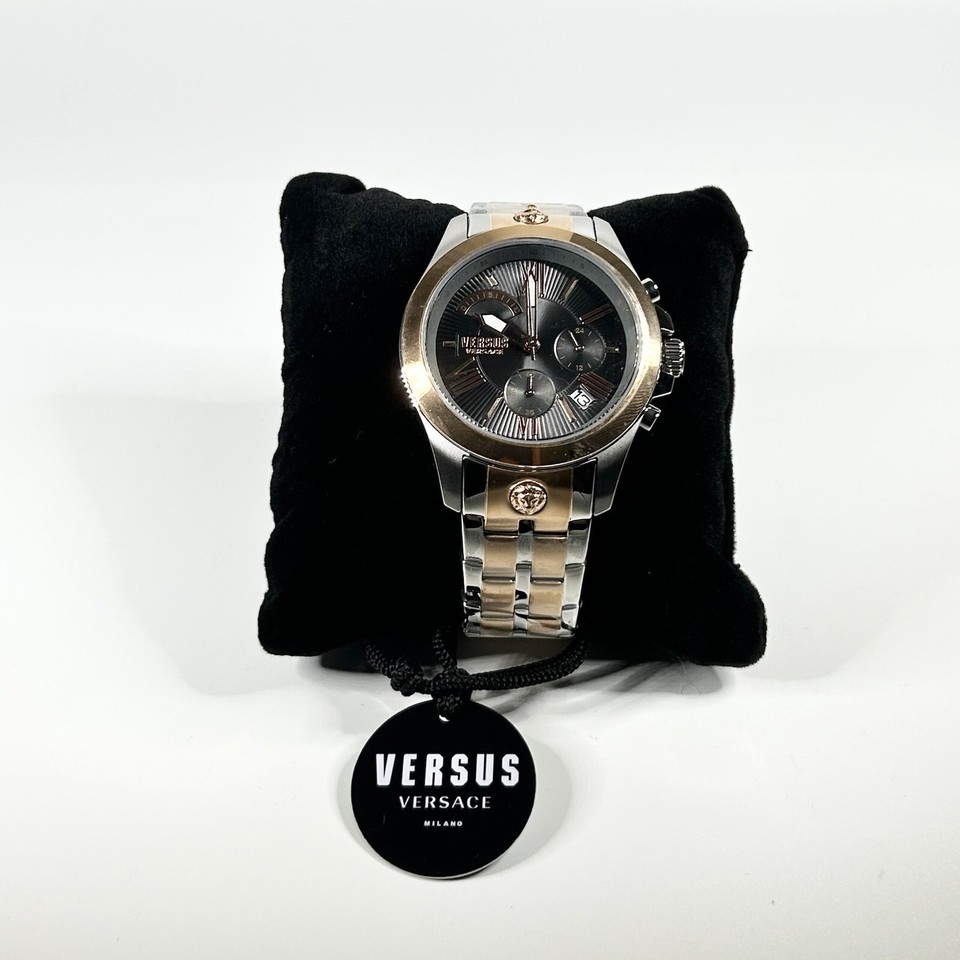 New Versus Versace Lion Chornograph Watch 44mm Silver/Rose Gold | eBay