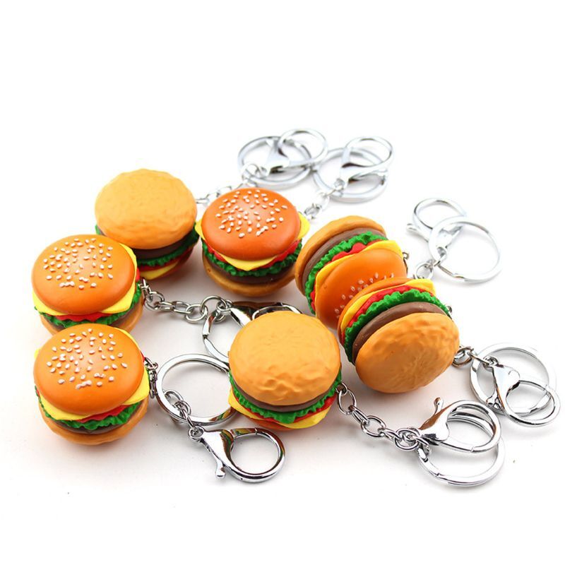 Exquisite Hamburger for Key Cute 3D Burger Keychain for Decor Clothes ...