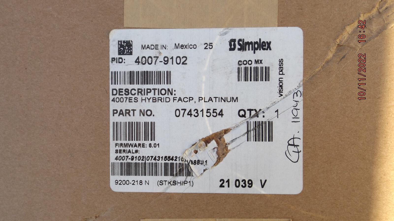 Simplex 4007ES Hybrid Platinum Fire Detection and Control Panel for ...