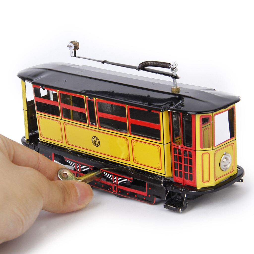 Vintage Tram Trolley Streetcar Bus Tin Toy Collectible Gift with Wind ...