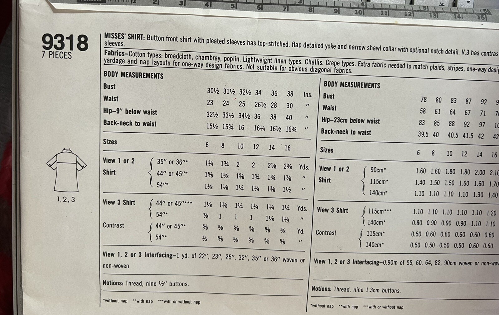 1989 Simplicity Essentials Pattern #9318 MISSES' BLOUSE Sz 8-10-12-14 ...