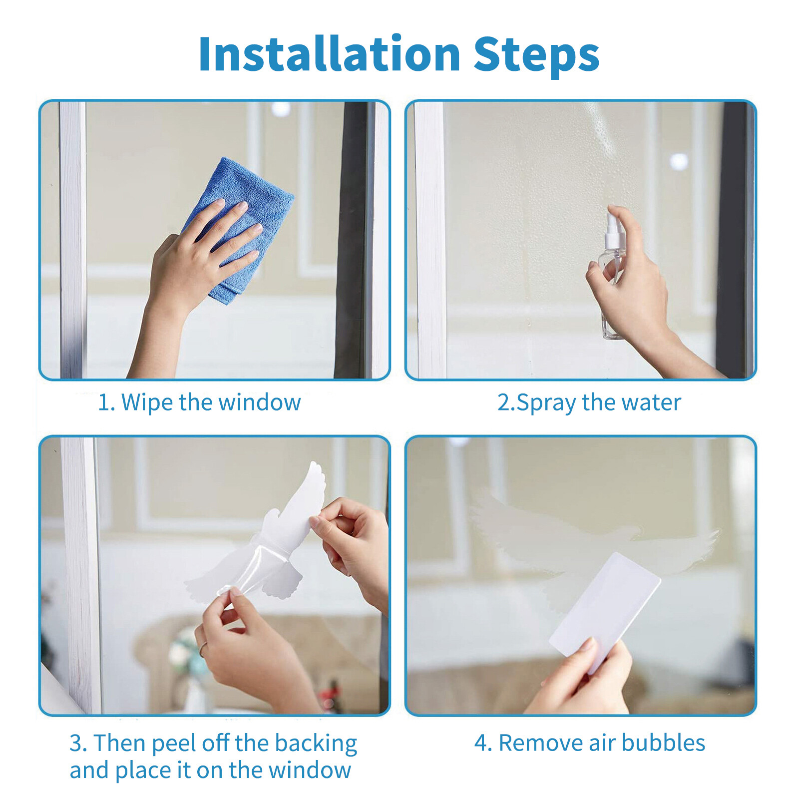 4 Sheets -Collision Window Stickers DIY Theme Window Clings K6B7 | eBay ...