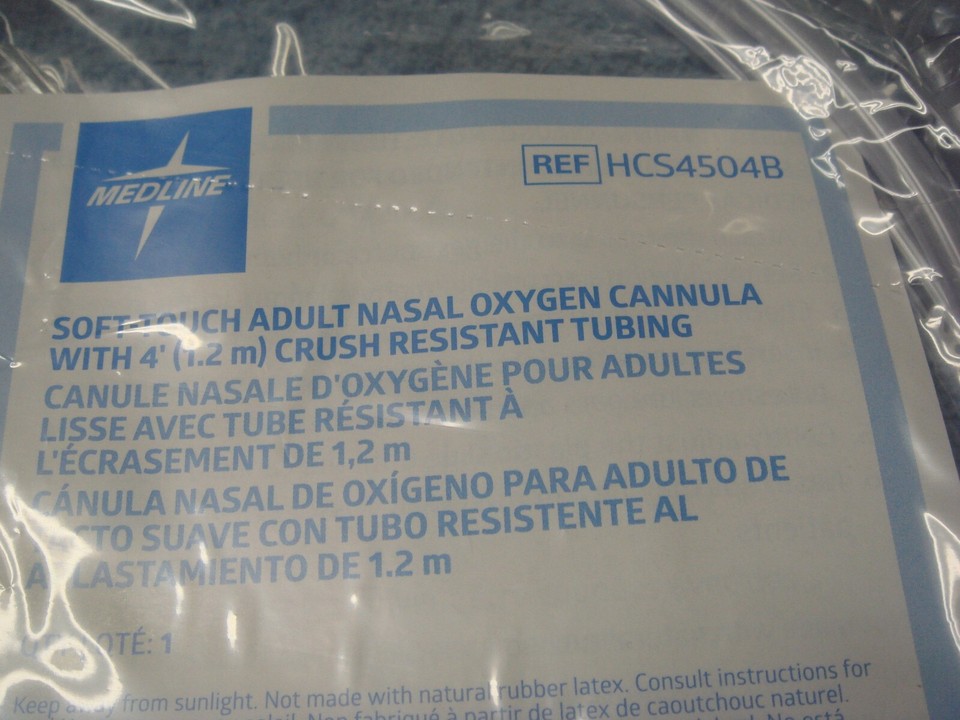 LOT of 35 Medline HCS4504B Soft-Touch Adult Nasal Oxygen Cannula 4' Tubing | eBay