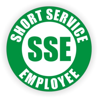 50-pack Short Service Employee Hard Hat Stickers / Safety Helmet Decals ...