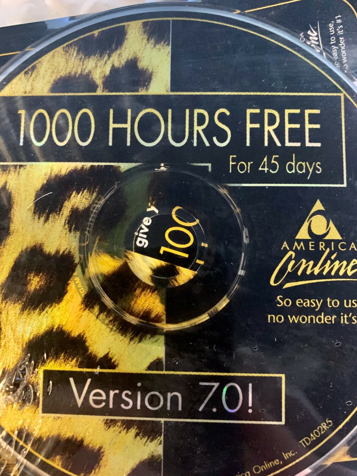 AOL 7.0 America Online Vintage Disc 1000 Free Hours CHEETAH New Disk ...