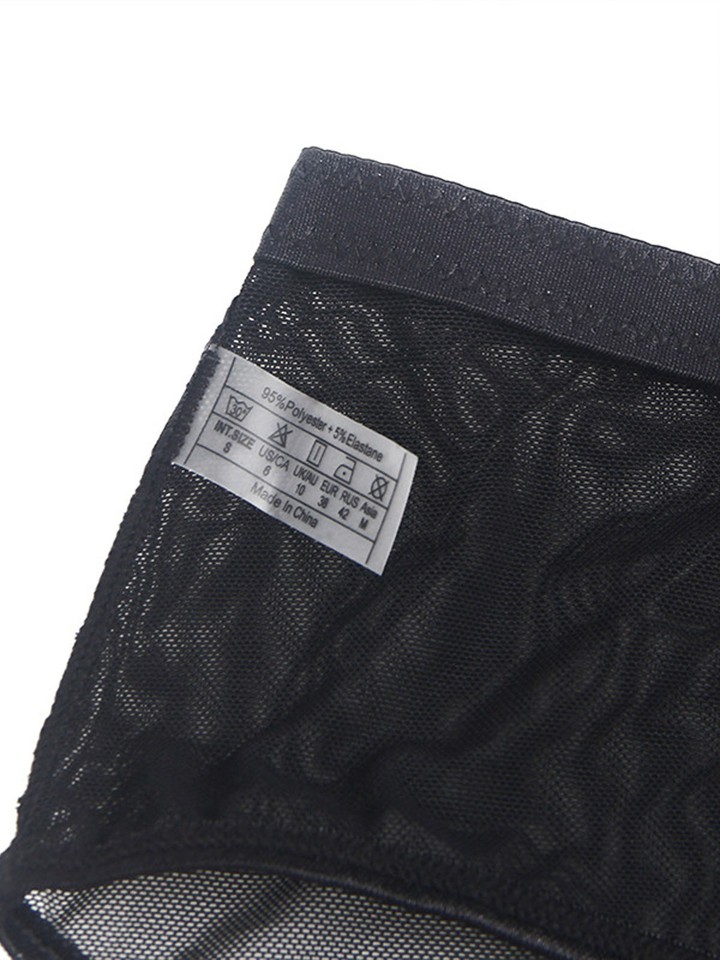 Women Briefs Mesh Underwear PU Patchwork Panties Party Wet Look Bikini ...