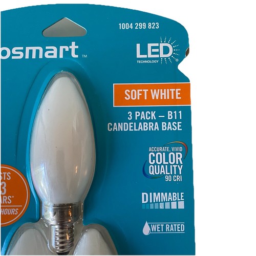 (2) 3-pack EcoSmart 60W LED Soft White Light Bulbs B11 Candlebra Base ...
