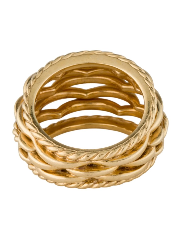 DAVID YURMAN 18K YELLOW GOLD LARGE TIDES PAVE DIAMOND RING | eBay