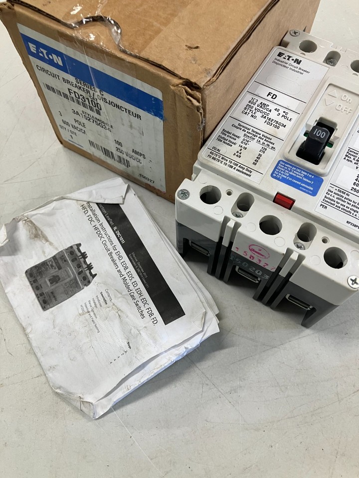 Eaton FD3100 Circuit Breaker 3P 600V 100A Brand New In Box | eBay
