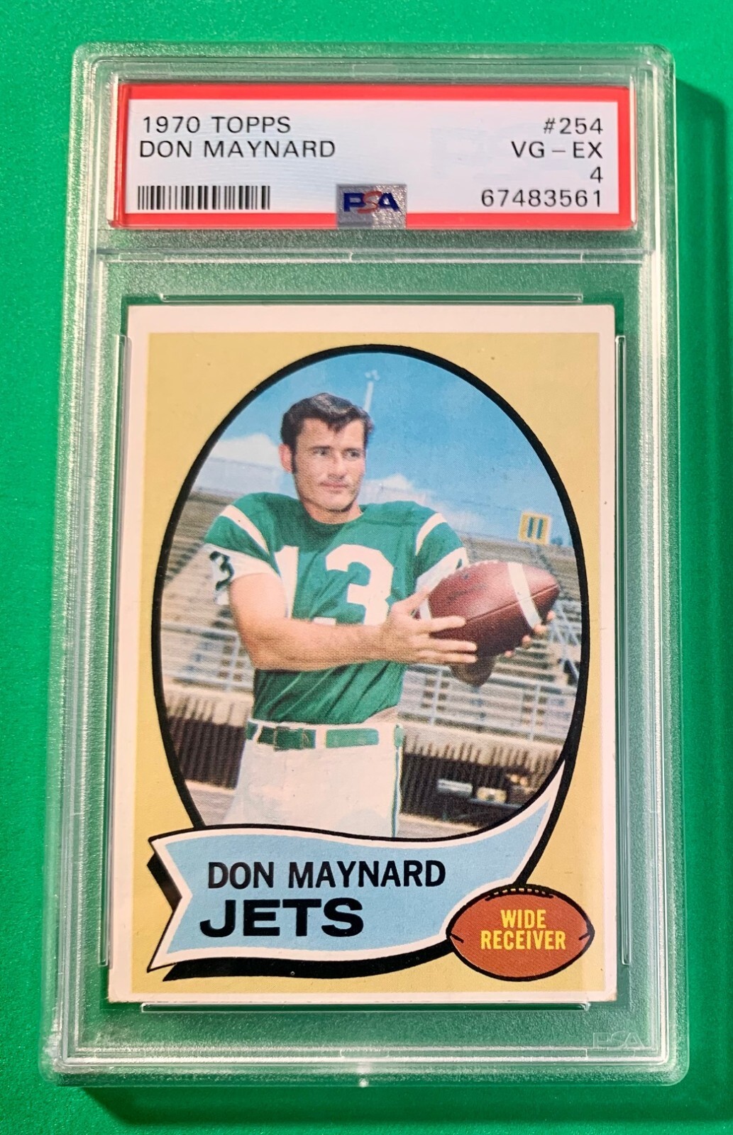 1970 Don Maynard Topps Football Card #254 Graded PSA 4 - VG-EX - New ...