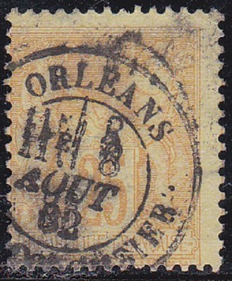 France 1879 Stamp YVERT 92 Repub Franc 25c Town Cancellation Orleans ...