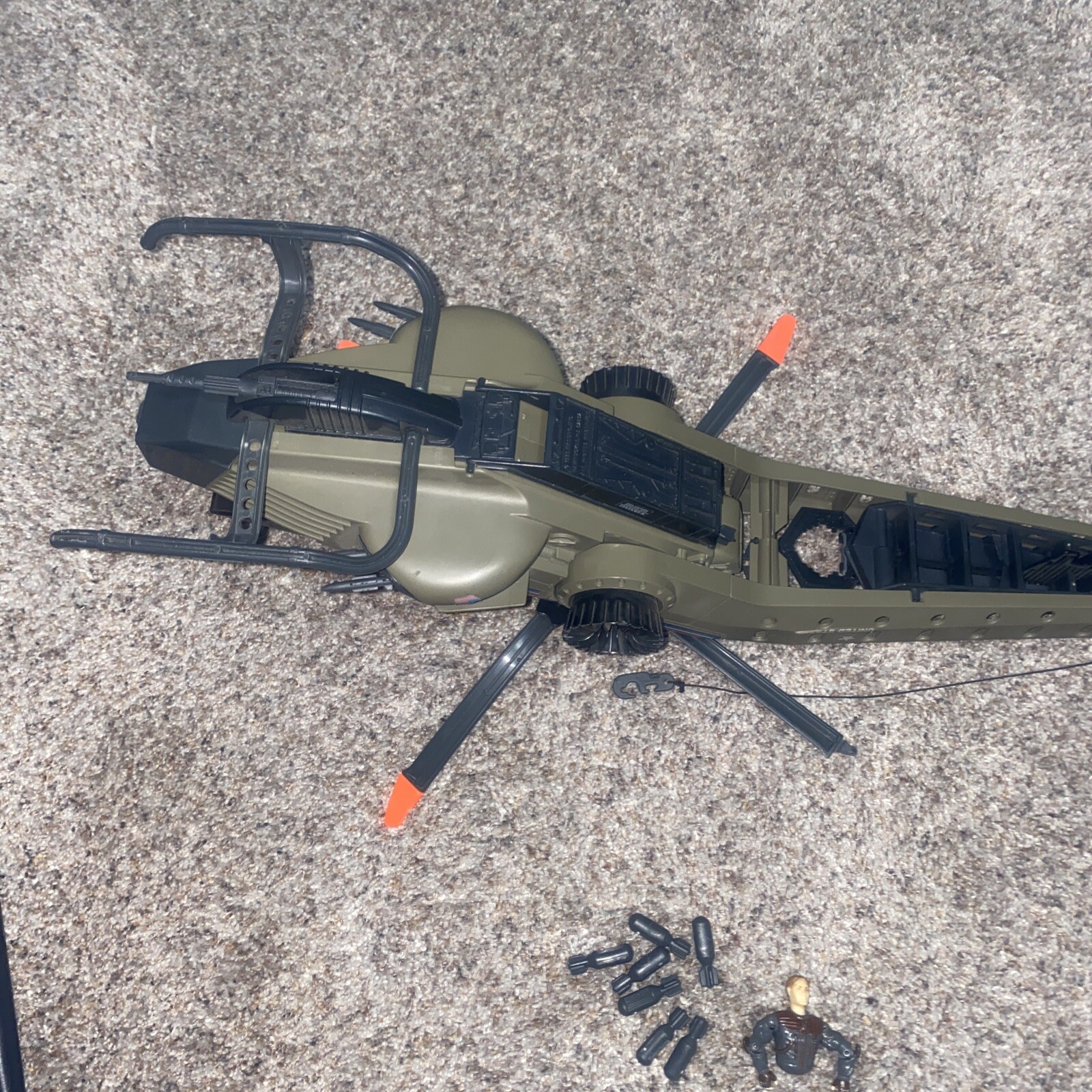 Vintage GI Joe Retaliator helicopter 1990 W Half A Pilot And Missiles ...