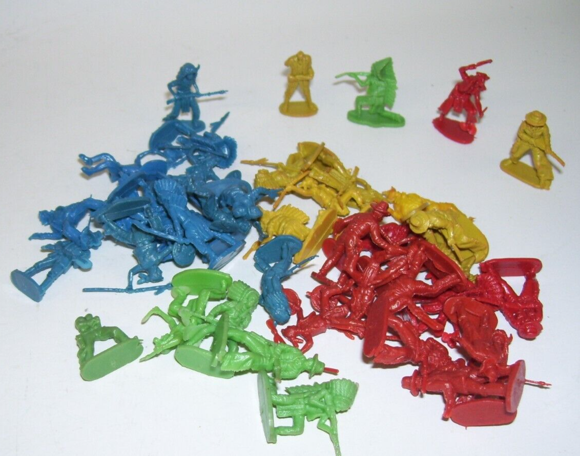 Miniature Cowboys and Indians Play Set of 42 | eBay
