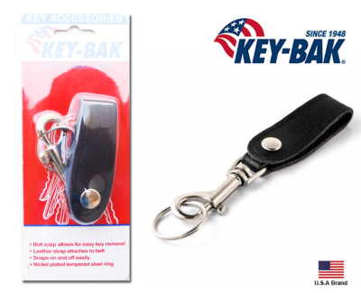 Key-Bak Bolt Snap Key Ring with Detachable Leather Strap | eBay
