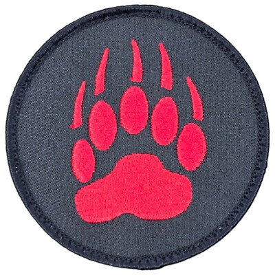 BEAR PAW PRINT BADGE BLACKWATER LOGO TRACKER BLACK OPS RED TACTICAL ...
