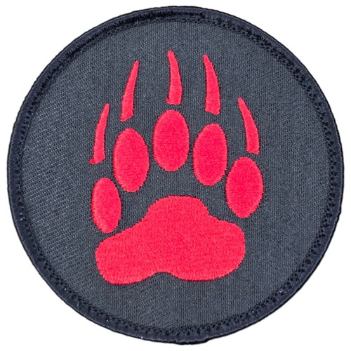 BEAR PAW PRINT BADGE BLACKWATER LOGO TRACKER BLACK OPS RED TACTICAL HOOK PATCH | eBay