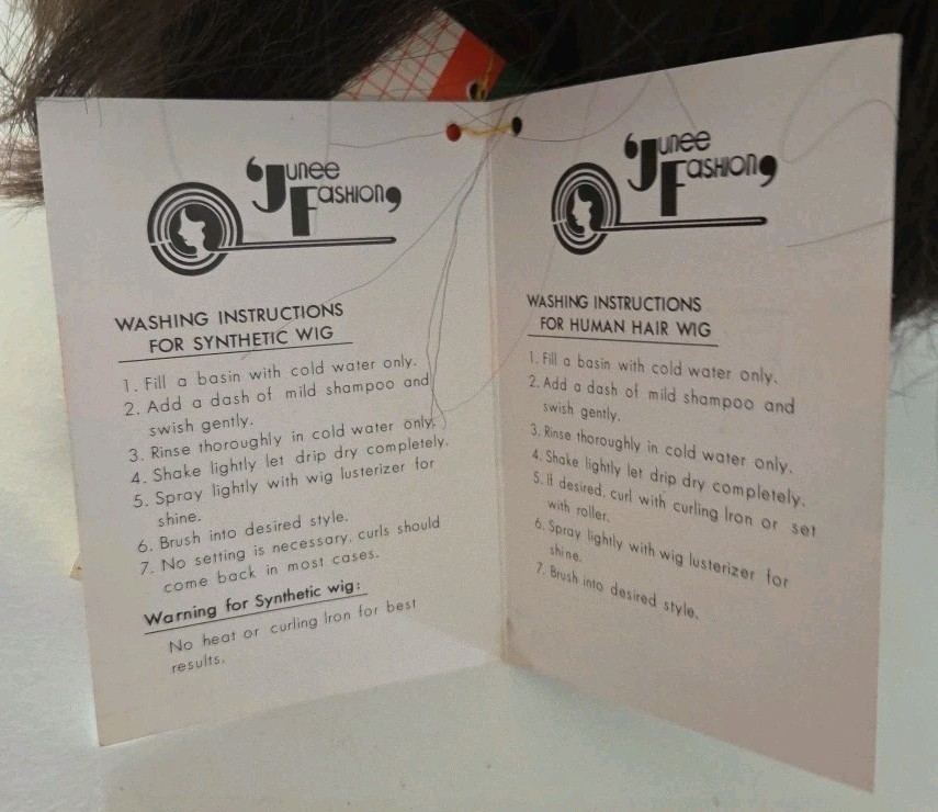 Junee Fashion Synthetic Wig New NOS Pageboy 1980s Vintage Brunette w ...