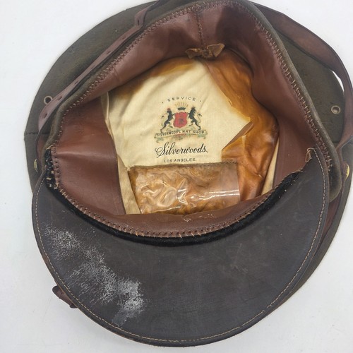 Vintage Silverwoods Hat Shop Los Angeles Wool Leather Motoring Cap ...