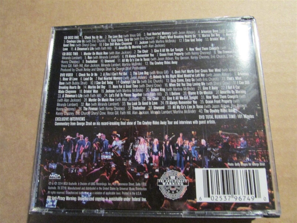 GEORGE STRAIT The Cowboy Rides Away 2014 2 CD + DVD MCA 96749 Country ...