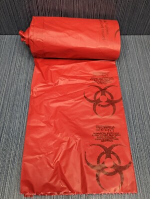 50 x Biohazard Waste Bag Medegen Medical Products 2 to 3 gal. Red Bag ...