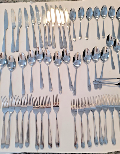 55 Pc Set Pfaltzgraff unknown pattern Stainless Flatware Silverware | eBay