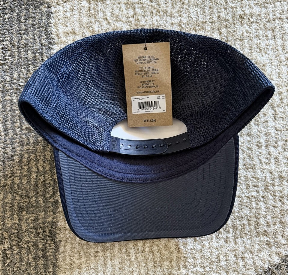 Men’s Yeti Core Patch Trucker Hat Navy SnapBack NWT | eBay