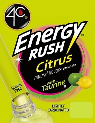 4C Energy Rush Stix CITRUS Flavor Water Packets - 50 CT - NEW STOCK ...