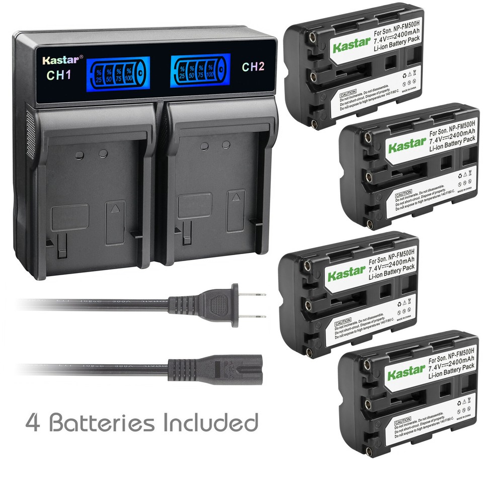 Kastar Battery LCD Rapid Charger for Sony NP-FM500H & Sony Alpha a99 ...