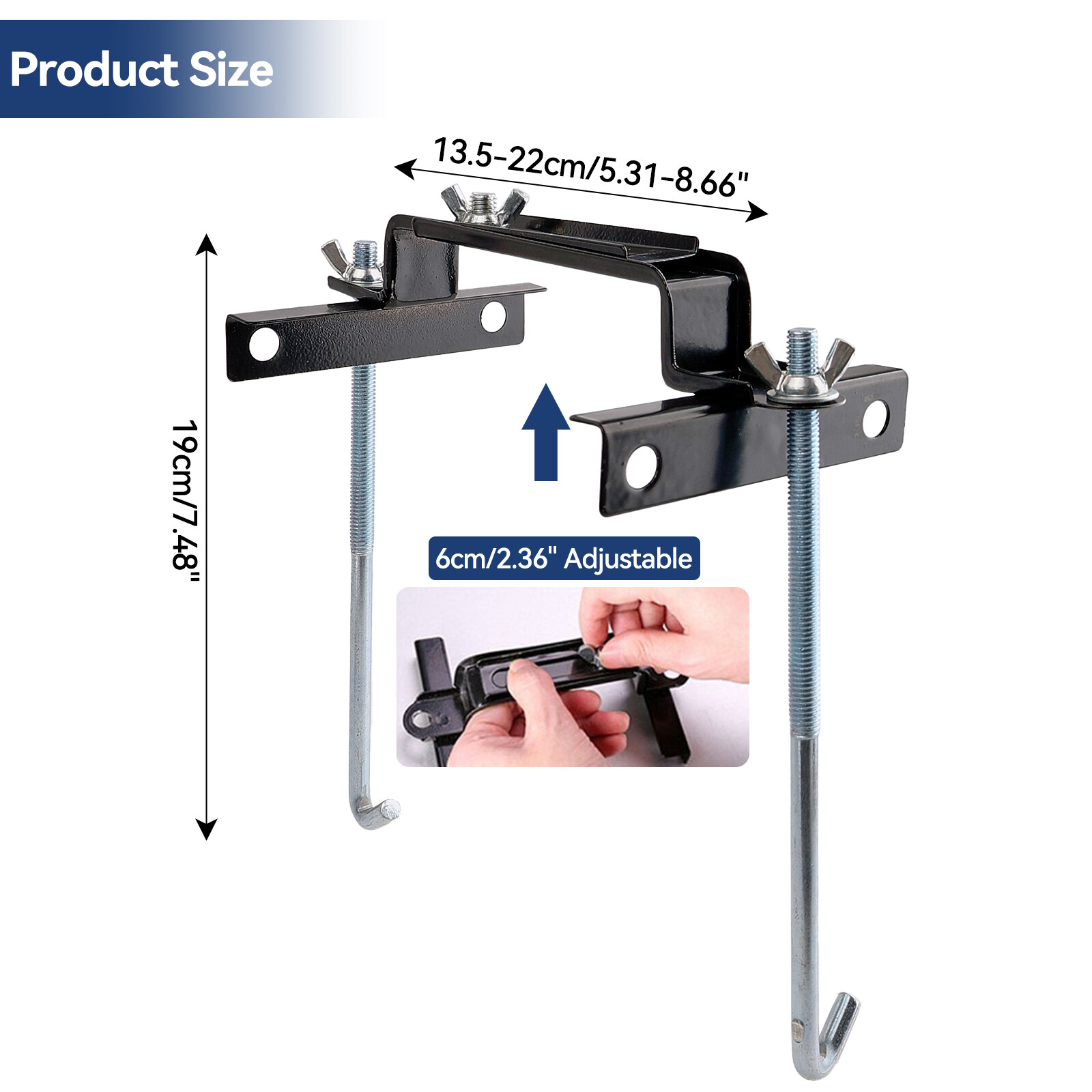 Car Battery Tie Down Bracket With J bolts Hold Down Sets 7.5''19cm ...