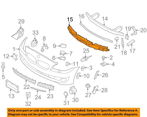 BMW OEM 11-13 528i Front Bumper Grille-Energy Absorber 51117200709 | eBay