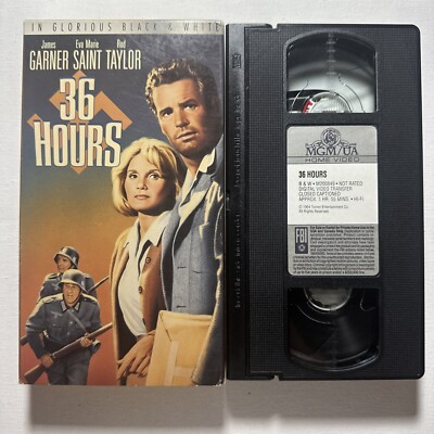 36 HOURS VHS TAPE MGM/UA 1964 Starring JAMES GARNER EVA MARIE SAINT ROD ...