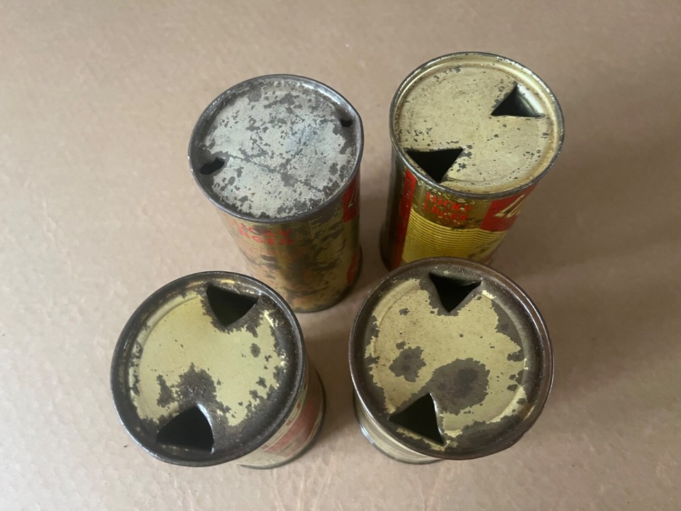 4 Lucky Lager flat top beer cans Azusa, San Fransisco, CA punch top can ...