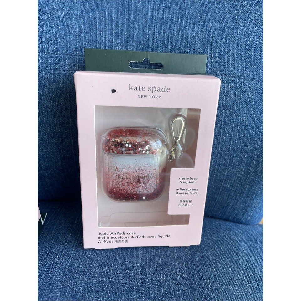 Kate Spade New York Apple AirPods Pro Protective Case Red Glitter | eBay