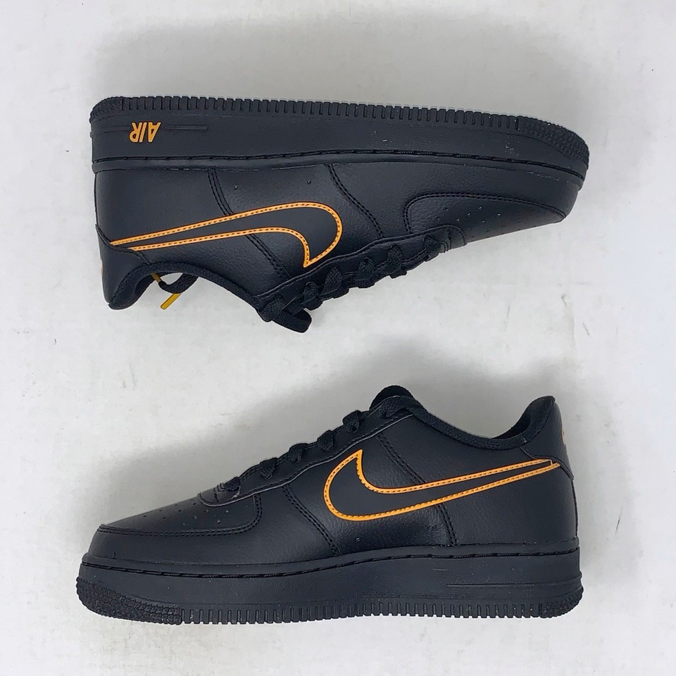 Nike Air Force 1 'Sundial Orange' Black Sneakers, Size 6.5Y / 8W BNIB ...