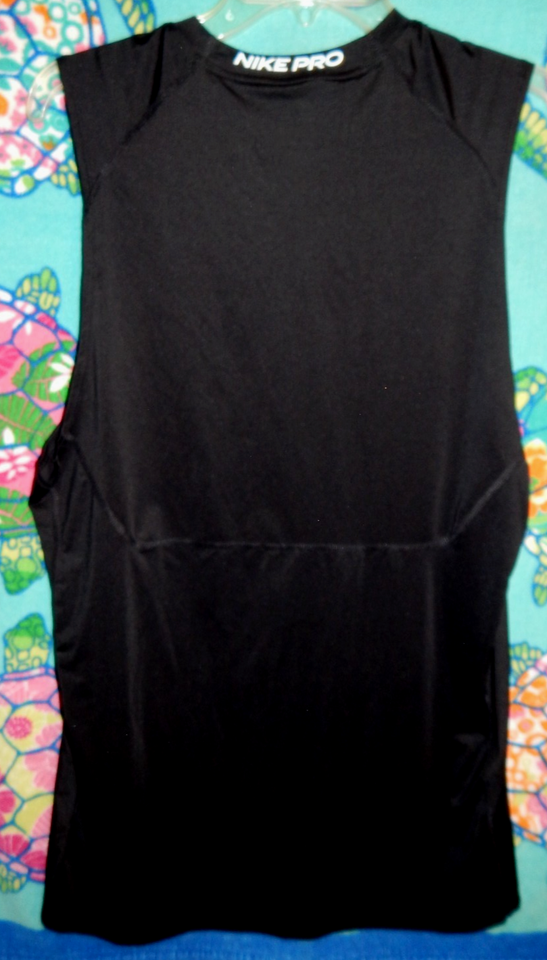 NIKE PRO DriFit Sleeveless Tank Top Shirt Black Big Swoosh Logo L 42 ...