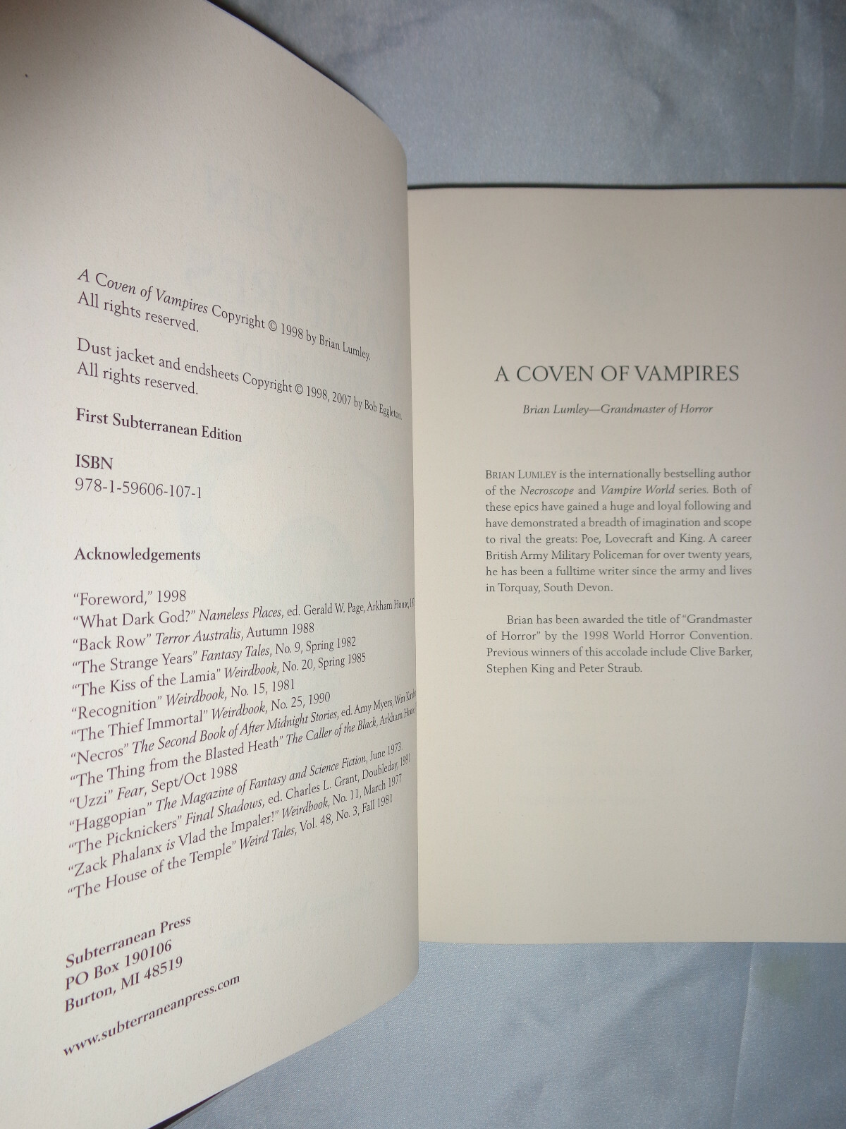 A Coven of Vampires by Brian Lumley (2007, Hardcover) for sale online ...