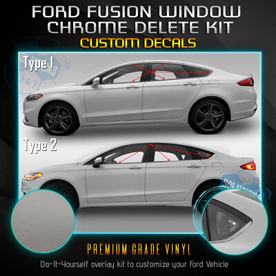 For 2013-2019 Ford Fusion Window Trim Vinyl Chrome Delete Kit Satin Matte Chrome | eBay