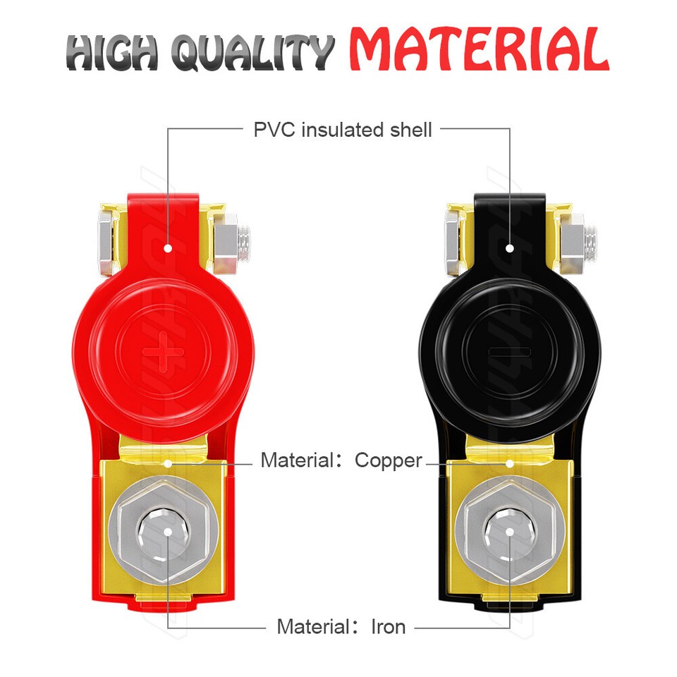 Car Battery Terminal Connector Top Post Positive Negative Heavy Duty ...
