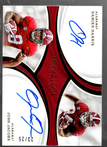 B4007 2019 Immaculé Collection Double Autographes #1 Damien Harris Josh ...
