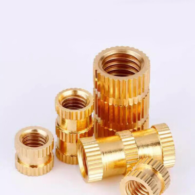 10pcs 10-32 injection molding nut muff knurled brass inserts sleeve ...