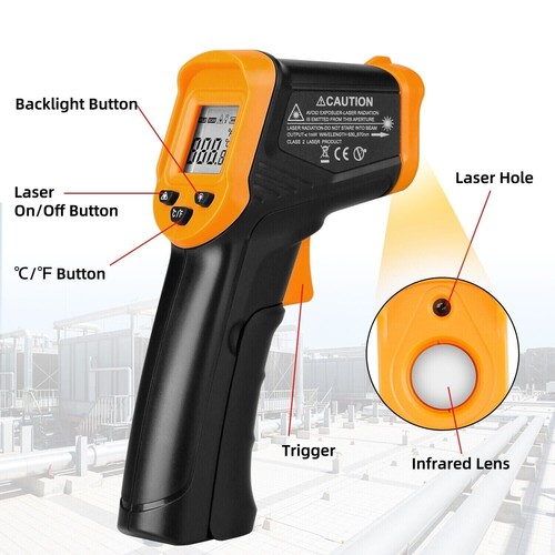 Helect H1020 Non-Contact Digital Laser Infrared Thermometer Gun for ...