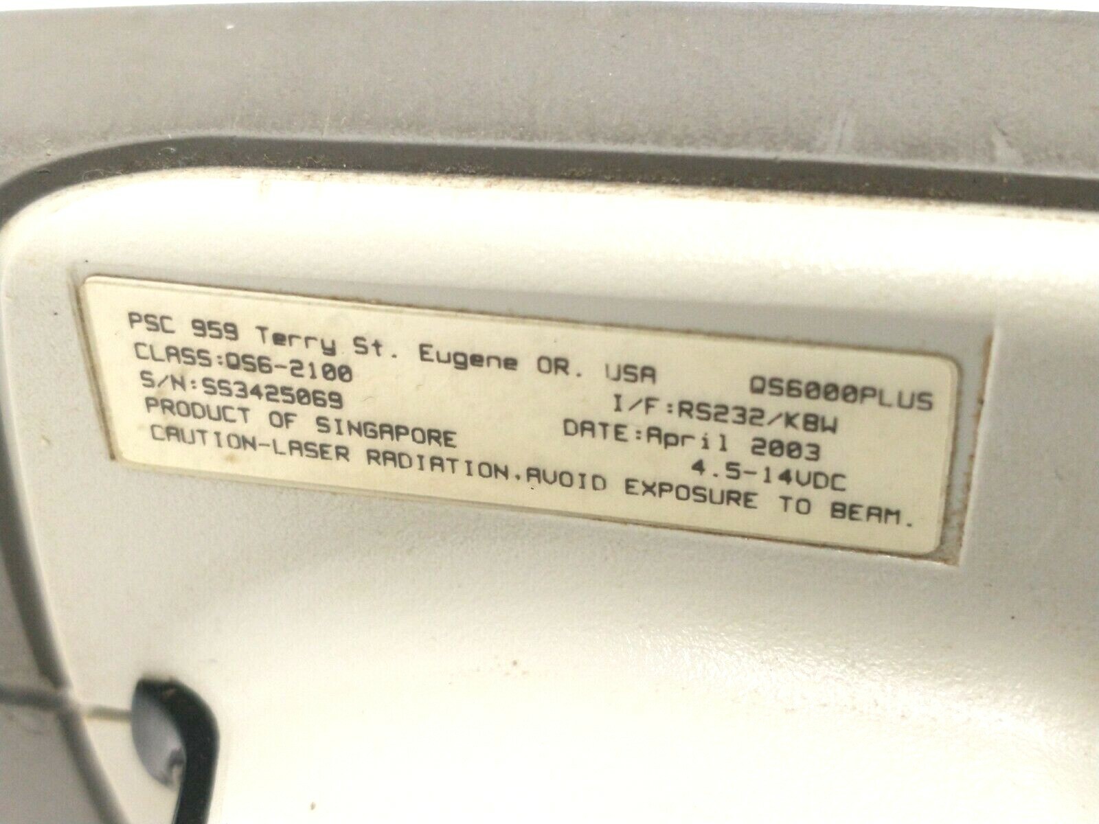 PSC QS6000PLUS Quick Scan PLUS Handheld Barcode Scanner | eBay