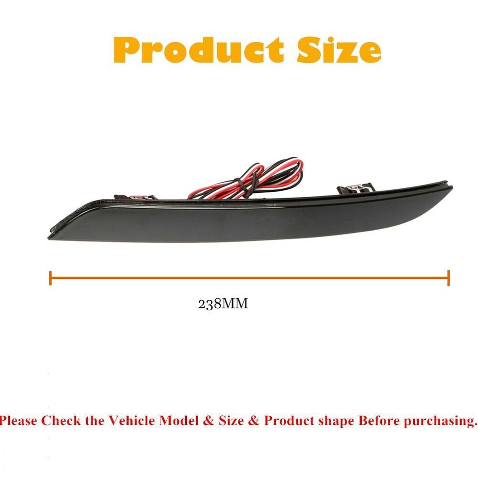 LED Rear Bumper Reflector Lights For BMW F10 5 Series F10 F11 F18 528i ...