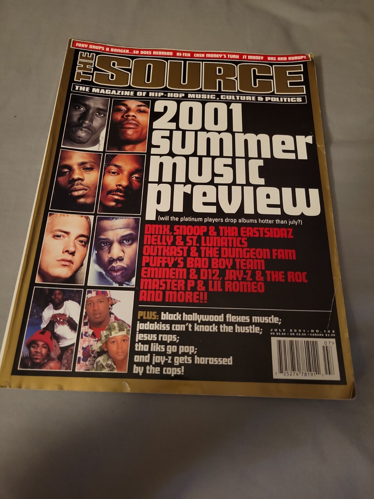 The Source Magazine July 2001 Issue 142 Nelly Diddy Snoop DMX Eminem ...