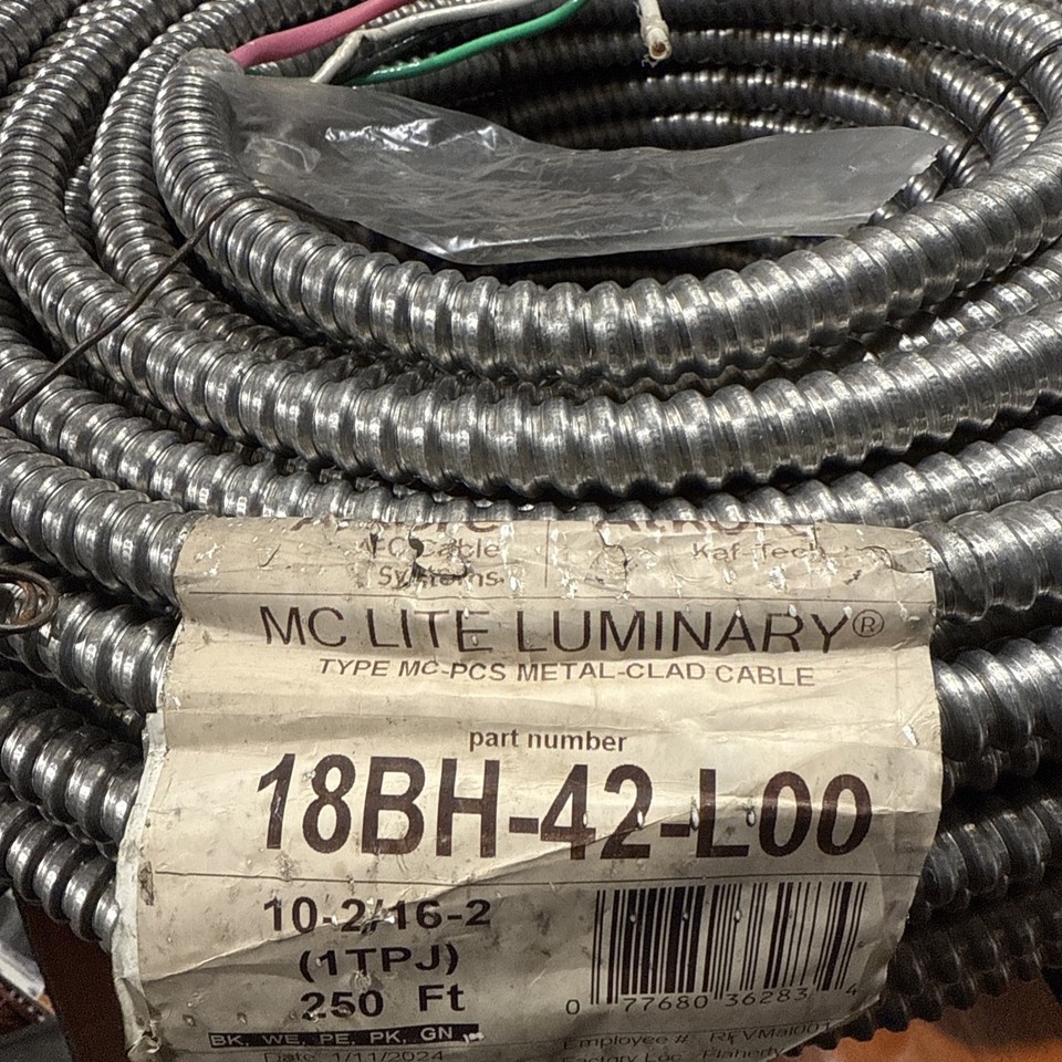 250ft Atkore 10-2/16-2(1TPJ) MC Luminary Metal Clad Cable 18BH-42-L00 ...