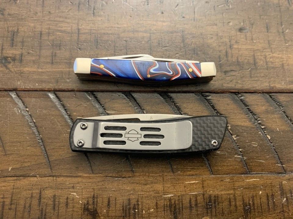 CASE XX STOCKMAN KNIFE PATRIOT HANDLES 2023 PLUS HARLEY DAVIDSON KNIFE ...