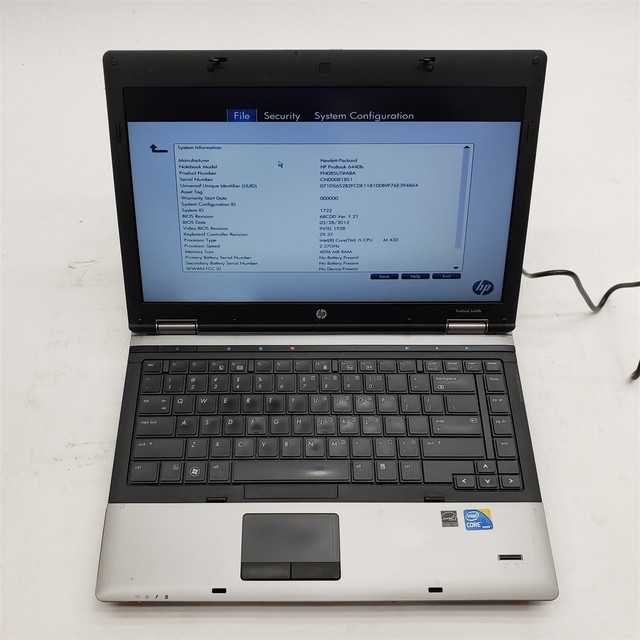 HP ProBook 6440B Laptop Core I5 @ 2.40 GHz 4 GB RAM 1607071 for sale ...